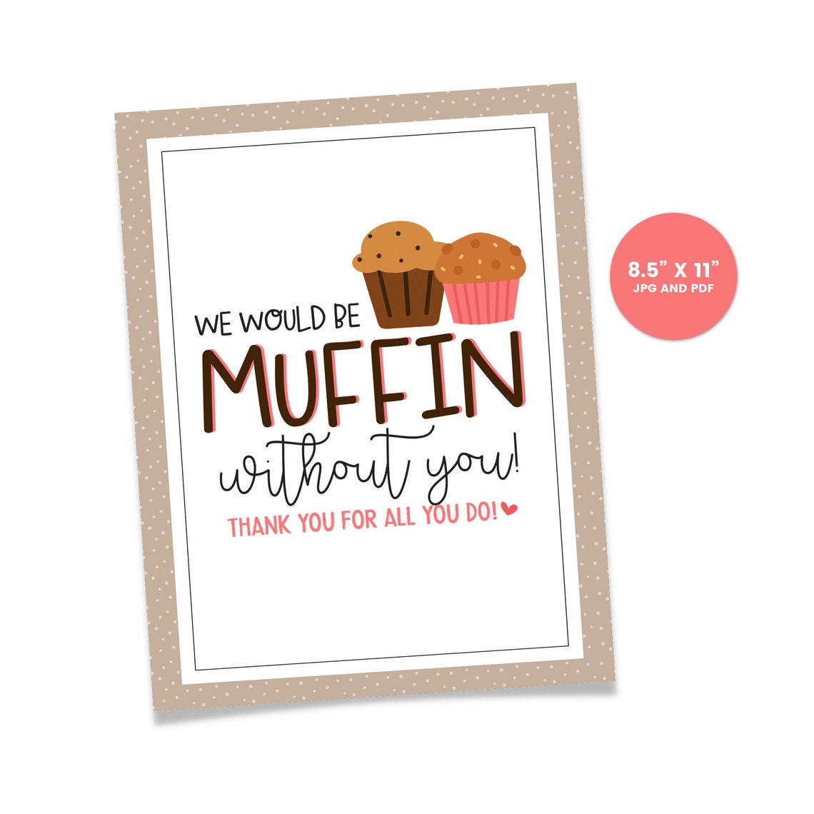 Teacher Appreciation Sign Staff Appreciation Sign Muffin - Etsy