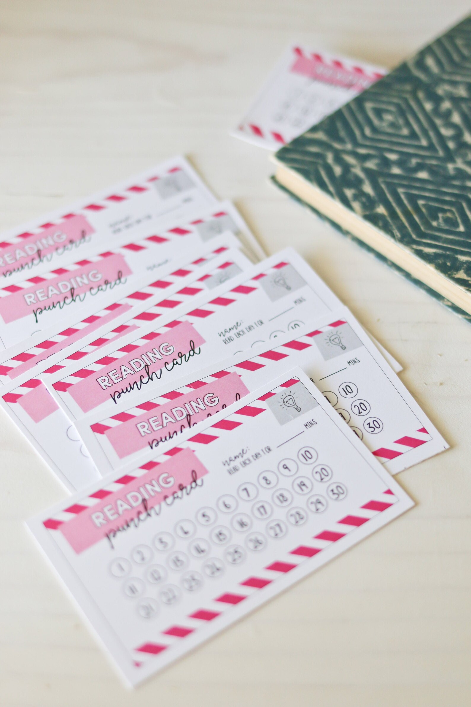 Reading Punch Card Reward Chart Homeschool Reading Log - Etsy