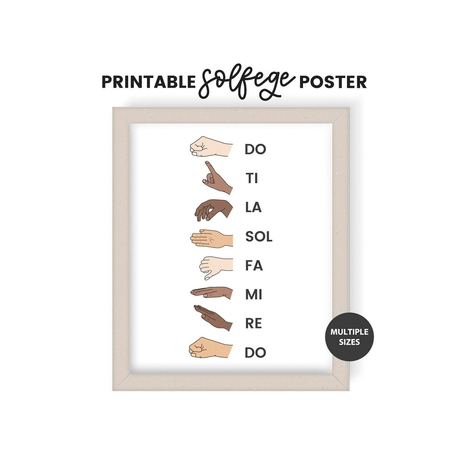 Solfege Poster, Solfege Hand Sign, Music Class Poster, Music Teacher ...