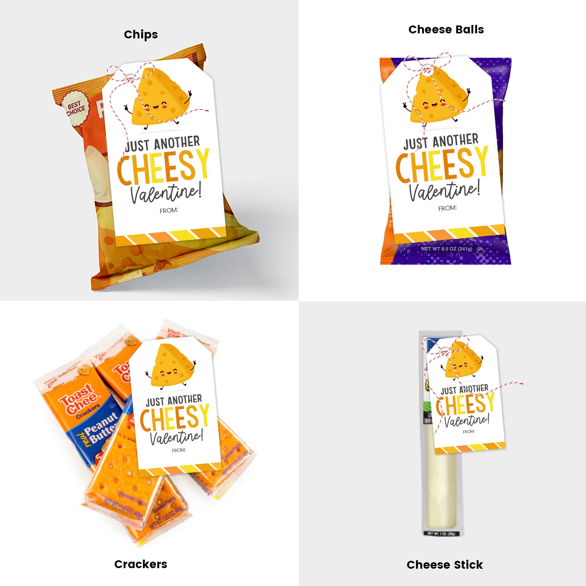 Cheesy Valentines Tag, Cheese Ball Valentine, Chip Valentines, Crackers ...