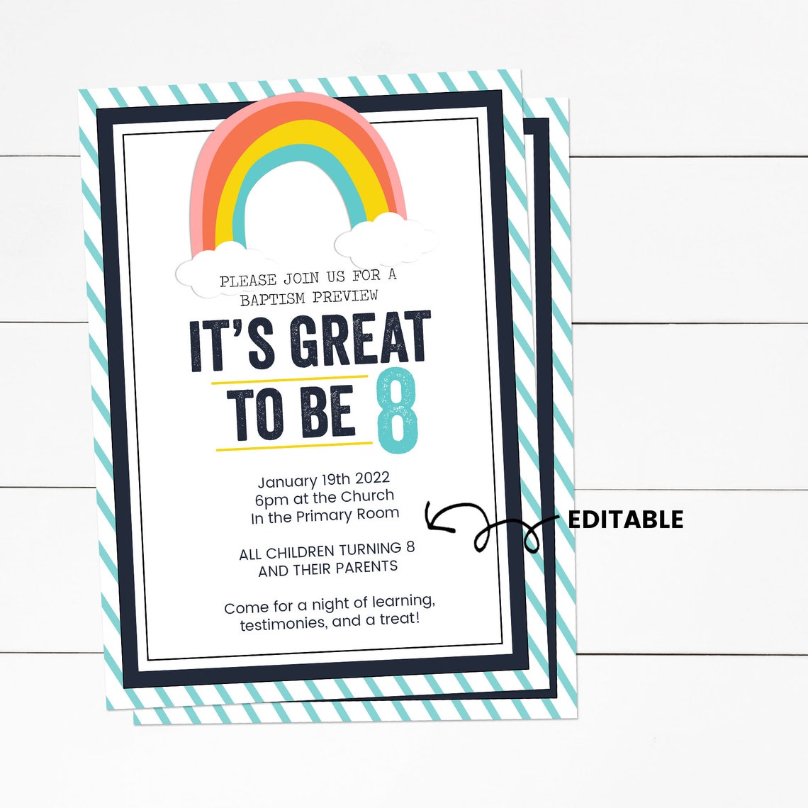 Great to Be 8 Invitation Great to Be 8 Program Primary | Etsy