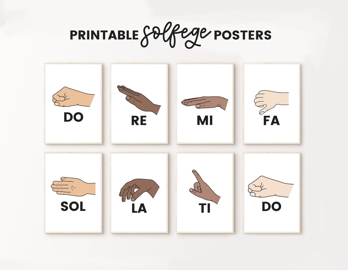 Solfege Hand Sign, Solfege Poster, Music Class Poster, Music Teacher ...