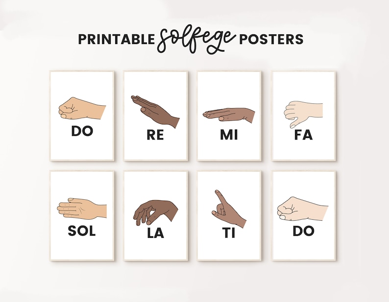 Solfege Hand Sign, Solfege Poster, Music Class Poster, Music Teacher ...