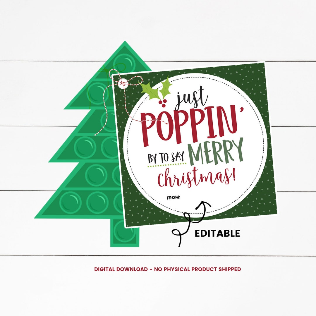 Pop It Gift Tag, Fidget Toy Favor Tag, Pop It Gift Idea, Holiday Pop It ...