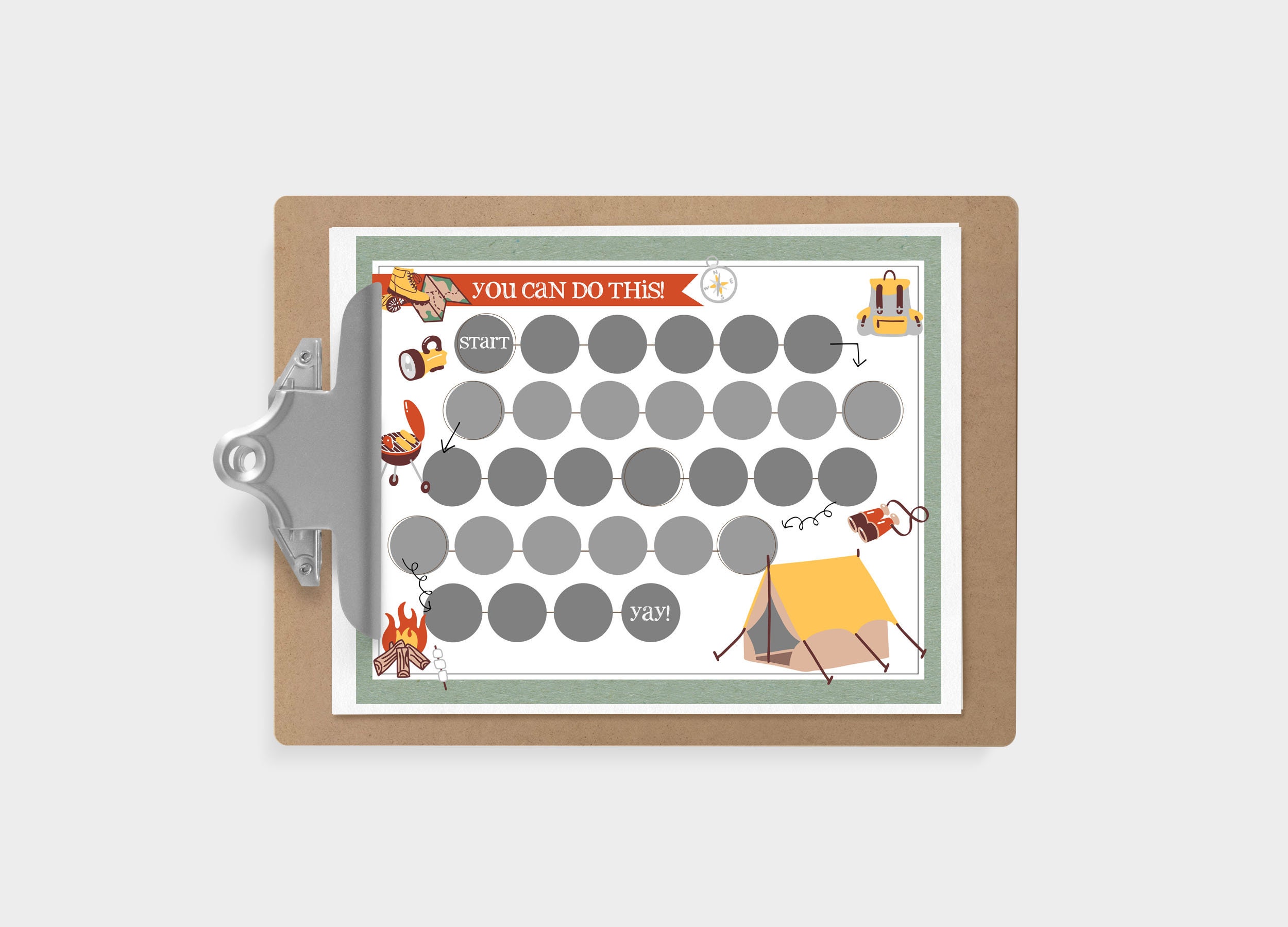 Reward Chart Printable Kids Chore Chart Camping Digital - Etsy Canada