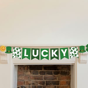 Lucky Banner, St Patrick Day Banner, Printable Banner, St Patricks Day ...
