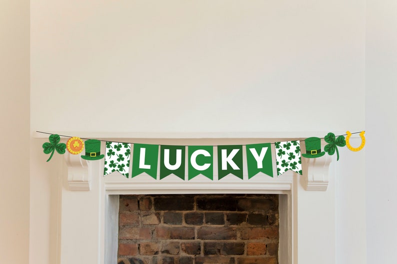 Lucky Banner, St Patrick Day Banner, Printable Banner, St Patricks Day ...