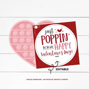 Valentine Pop It Tag, Pop It Valentine Printable, Pop It Printable ...
