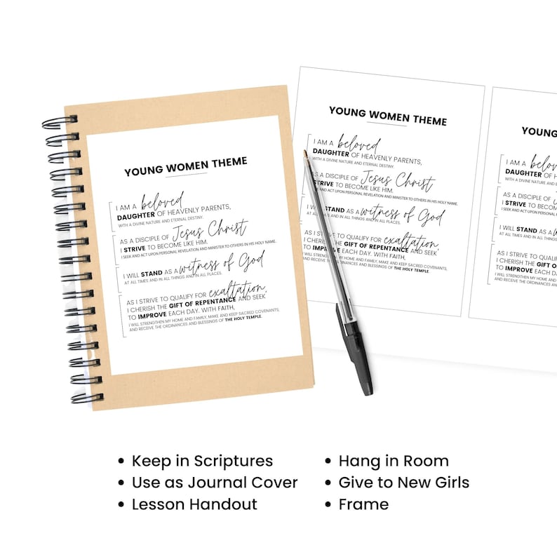 Young Women Theme, Printable YW Theme, YW Theme Poster, Young Women ...
