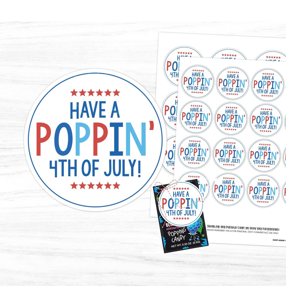 4th of July Tag, Have a Poppin 4th of July, Pop Rocks Tag, 4th of July ...