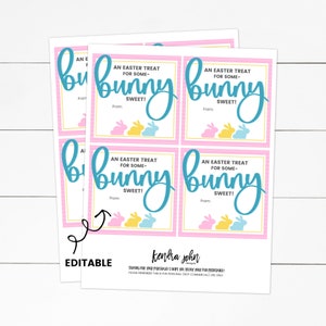 Easter Gift Tag, Some Bunny Sweet Tag, Easter Treat Tag, Easter Sweet ...