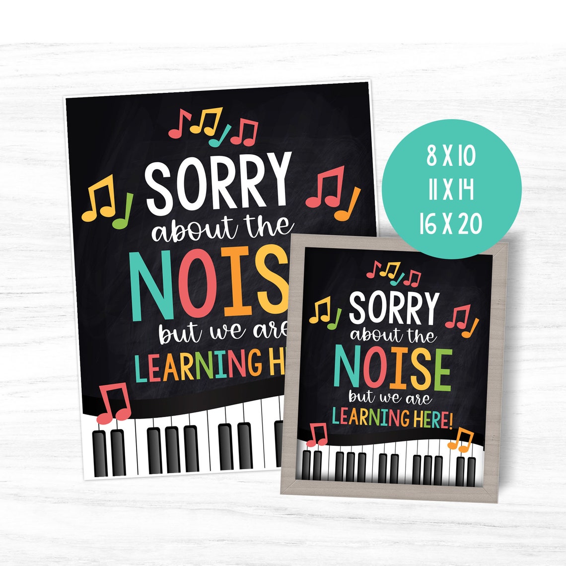 Music Class Poster, Music Teacher Decor, Sorry About the Noise ...
