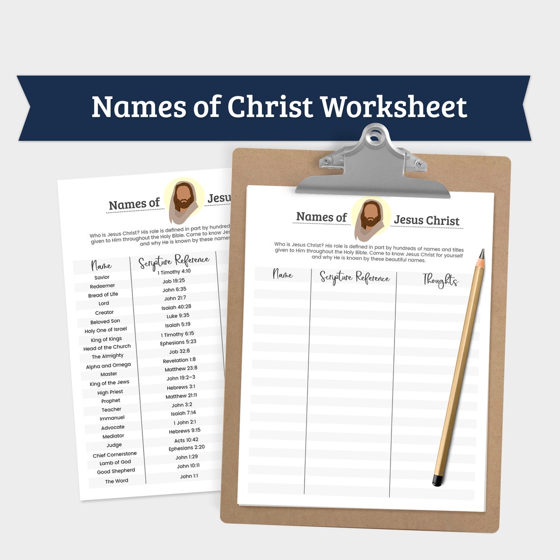 Names Of Jesus Lesson On Jesus Christ Bible Study Worksheet Etsy