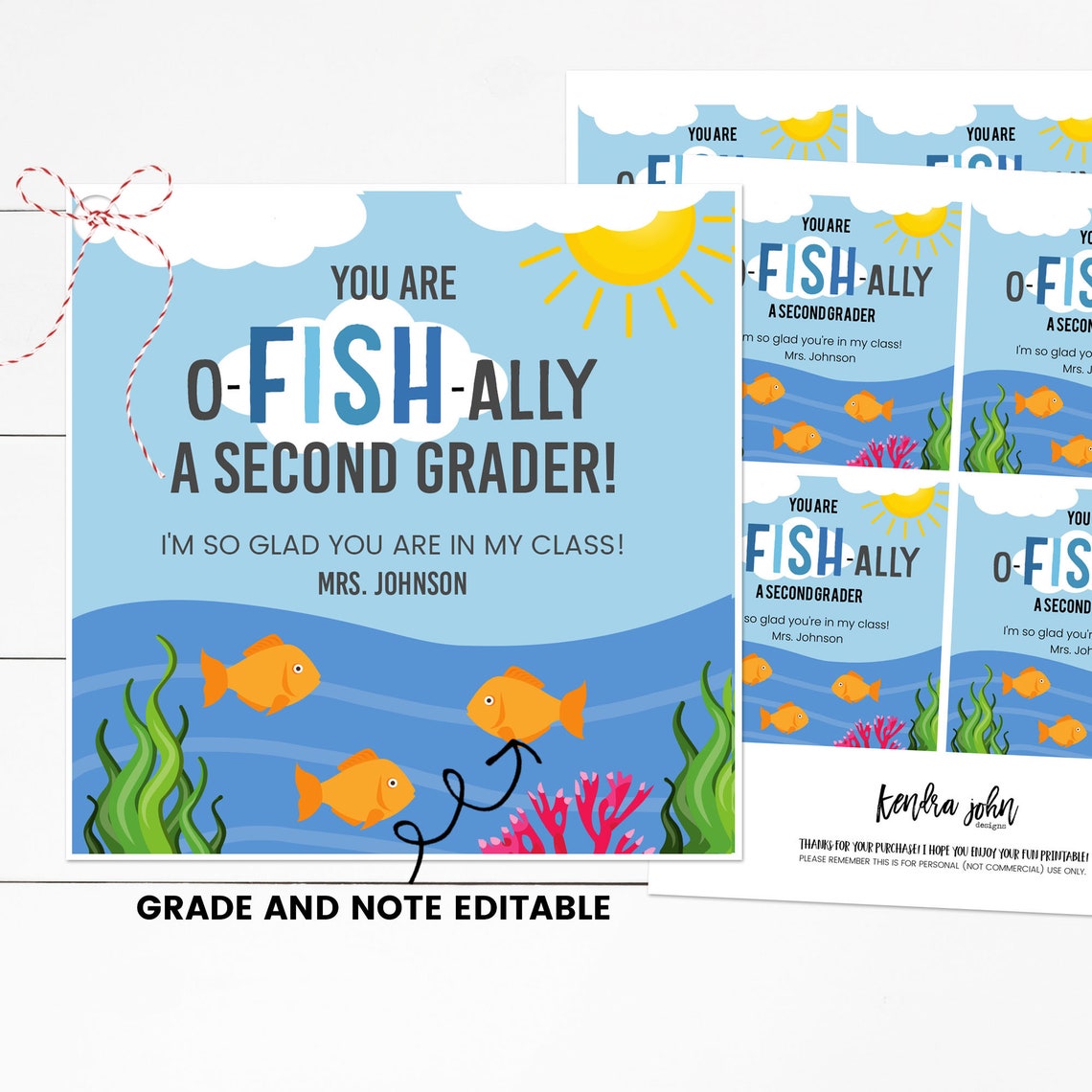 End of Year Student Gift, End of Year Gift Tag, Goldfish Gift Tag, O ...