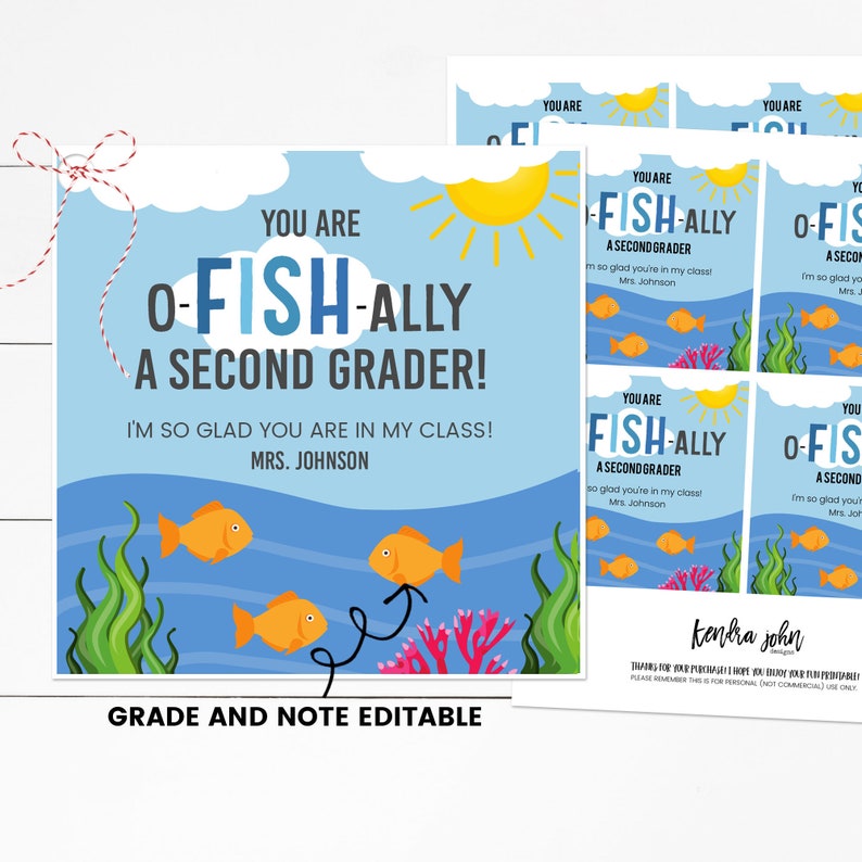 Back to School Gold Fish Tag O-fish-ally Back to School - Etsy