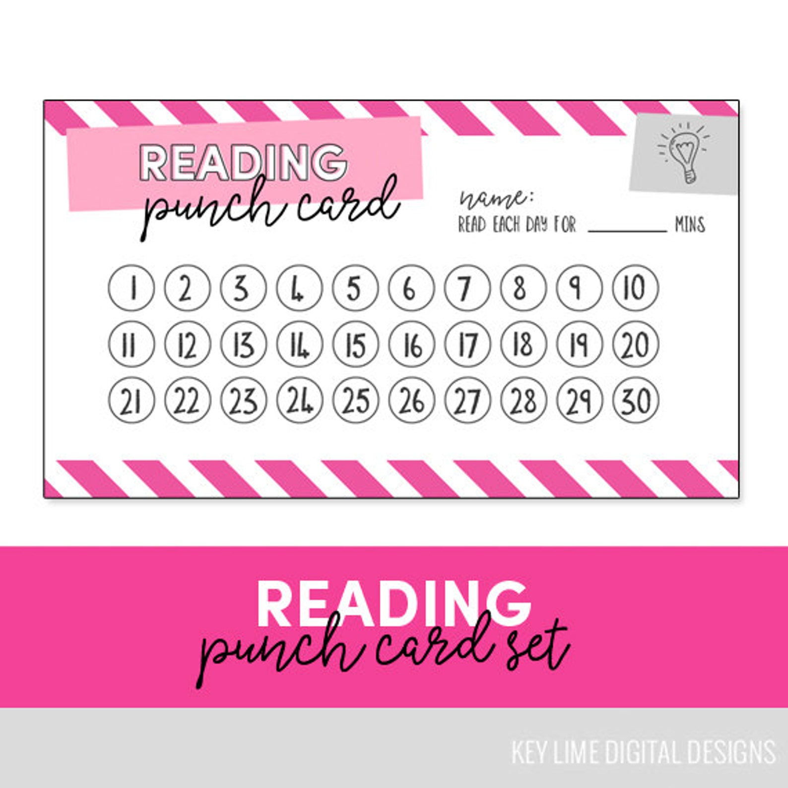 Reading Punch Card Reward Chart Homeschool Reading Log - Etsy
