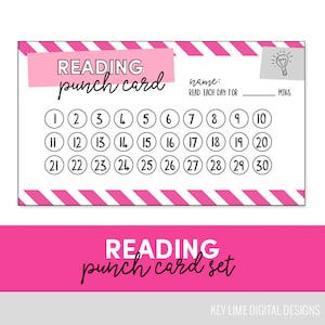 Reading Punch Card - Reward Chart - Homeschool - Reading Log - Etsy