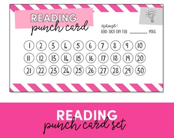 Reading Punch Card Reward Chart Homeschool Reading Log | Etsy