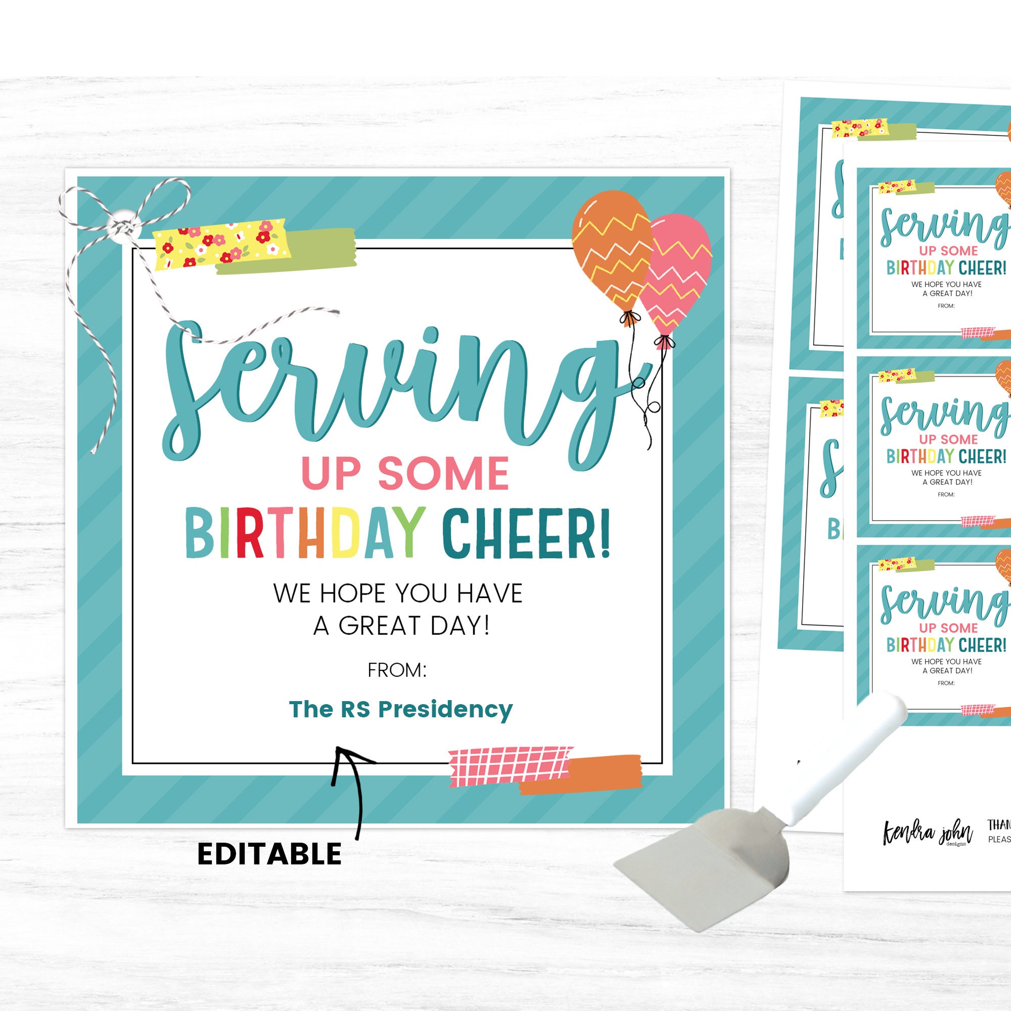 Spatula Gift Tag, RS Birthday Gift, Relief Society Birthday Gift ...
