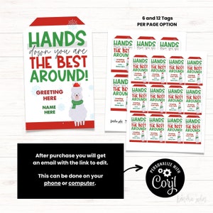 Christmas Soap Gift Tag, Hands Down Gift Tag, Christmas Appreciation ...