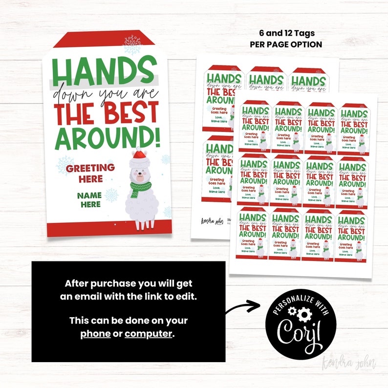 Christmas Soap Gift Tag, Hands Down Gift Tag, Christmas Appreciation ...