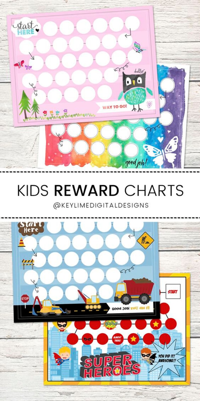 Kids Reward Chart Owl Behavior Chart Potty Training - Etsy