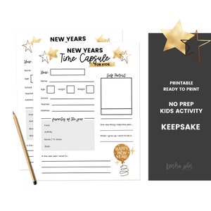 New Years Time Capsule, Year in Review, New Years Kid Activities, Kids ...