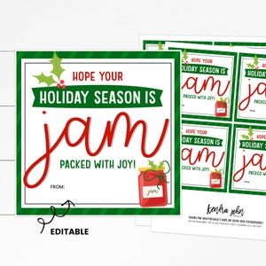 Jam Gift Tag, Neighbor Christmas Gift, Neighbor Gift Printable ...
