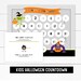Halloween Countdown Printable, October Reward Chart, Kids Halloween ...