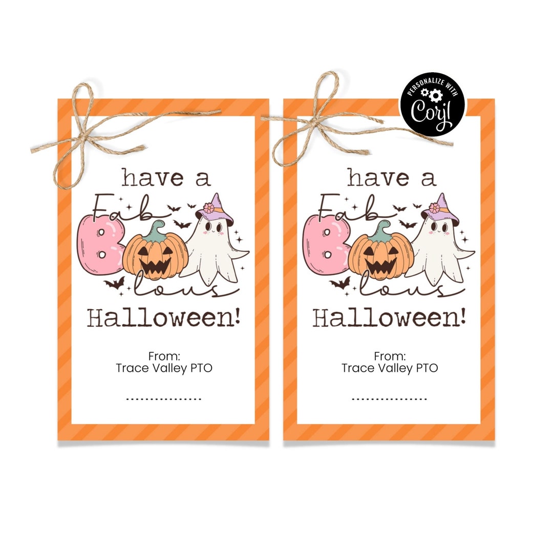 Faboolous Gift Tag, Halloween Appreciation Treat Tag, Halloween ...