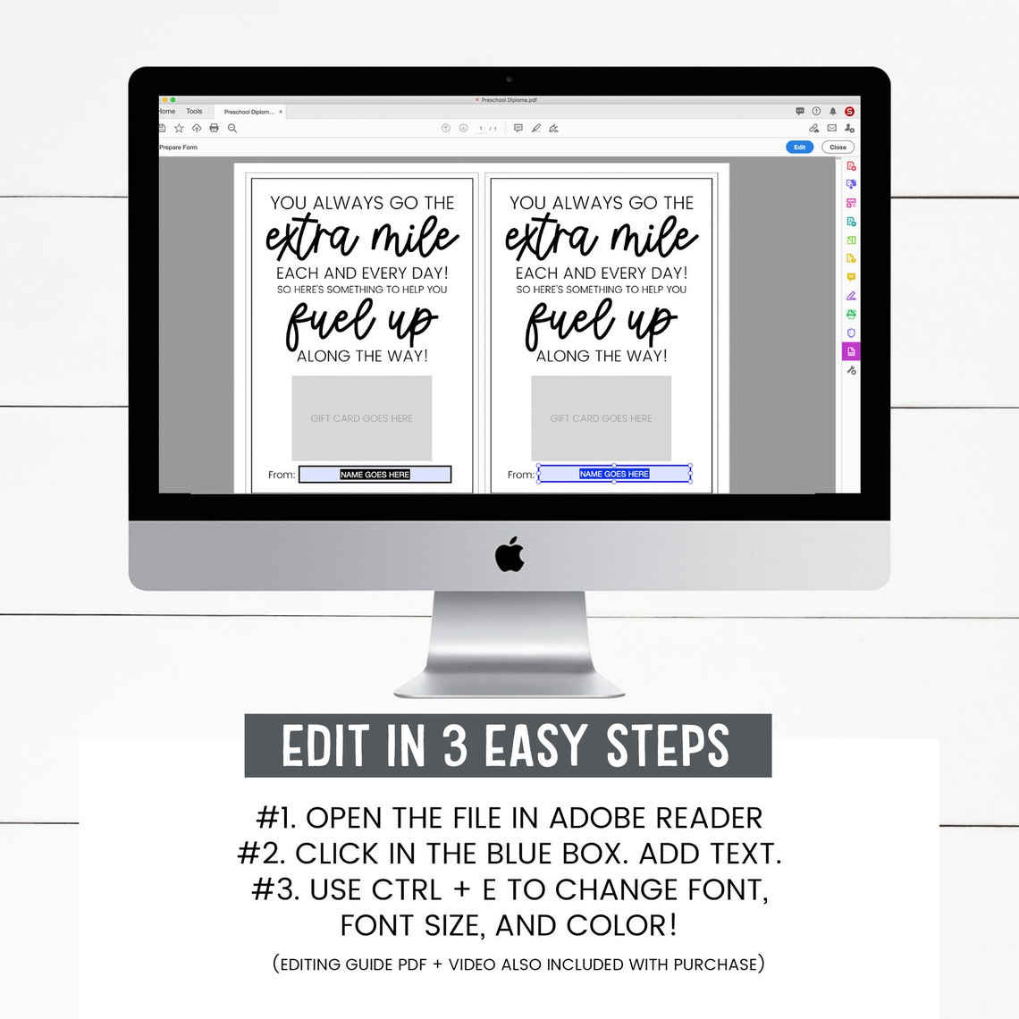 Gas Gift Card, Teacher Appreciation Printable Card, Teacher Thank You ...