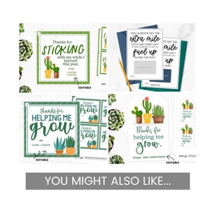 Cactus Teacher Tag, Teacher Appreciation Printable Tag, Teacher ...