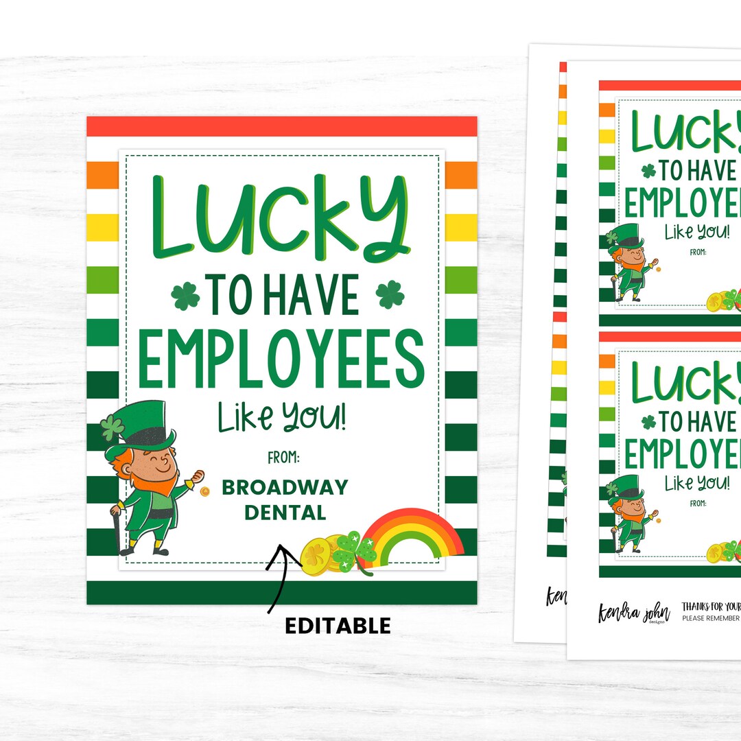 St Patricks Day Employee Appreciation, March Employee Appreciation, St ...