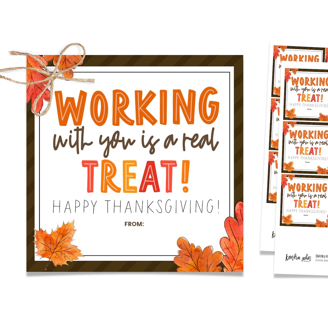 Thanksgiving Appreciation Treat Tag, Thanksgiving Employee Thank You ...