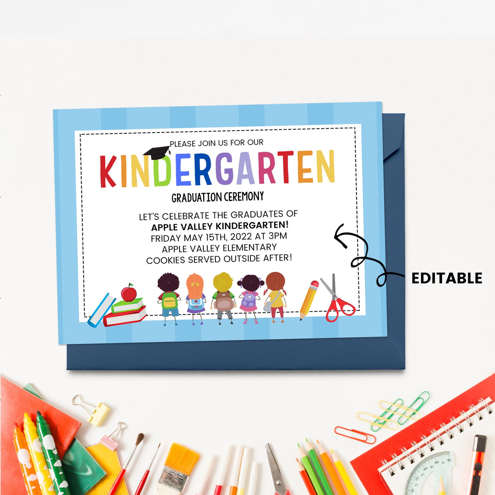 Kindergarten Graduation Invitation Printable Graduation - Etsy