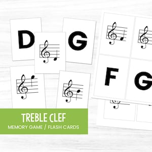Music Note Memory Game, Music Flashcards, Note Reading Flashcards ...