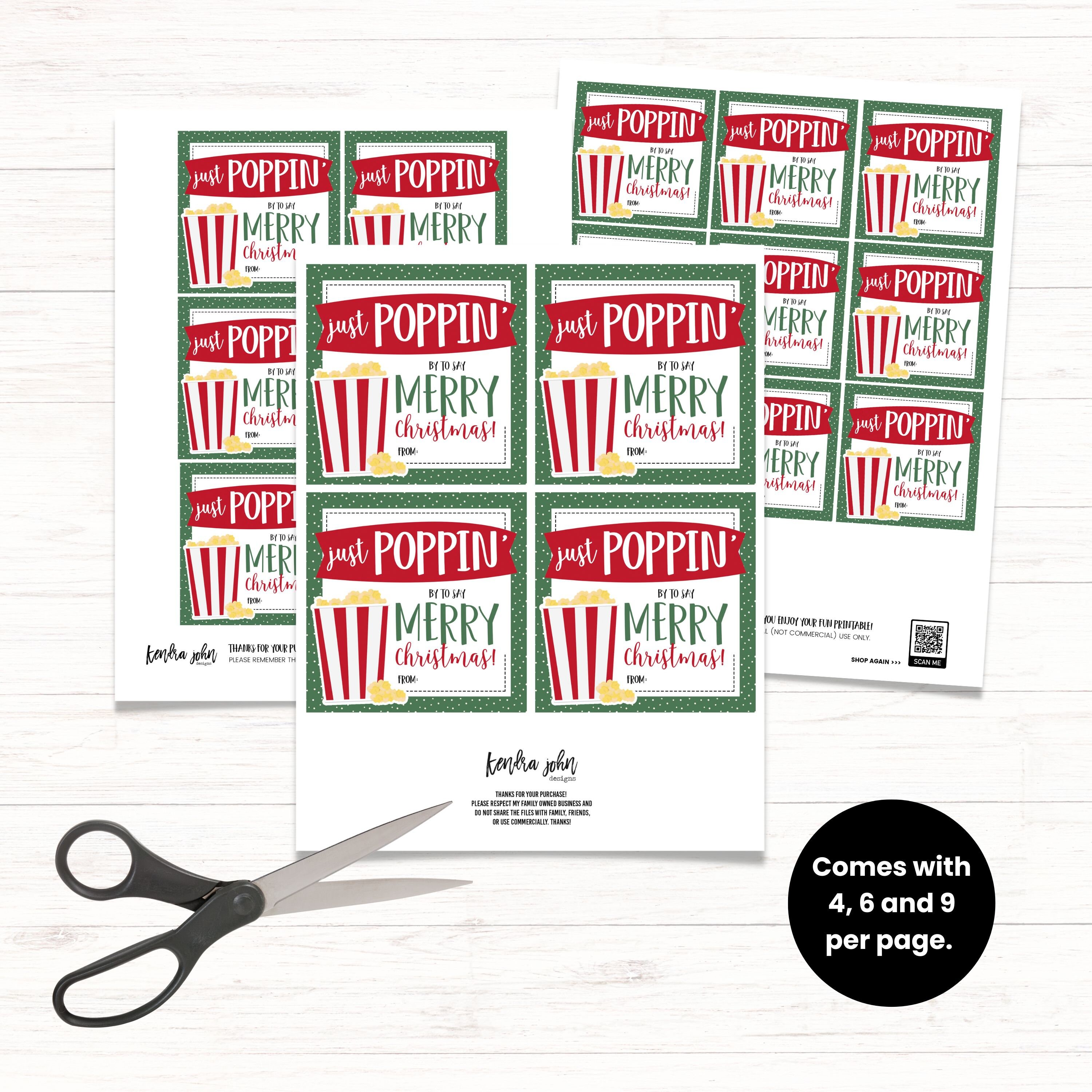 Neighbor Christmas Gift, Popcorn Gift Tag, Office, Staff, PTA Gift ...