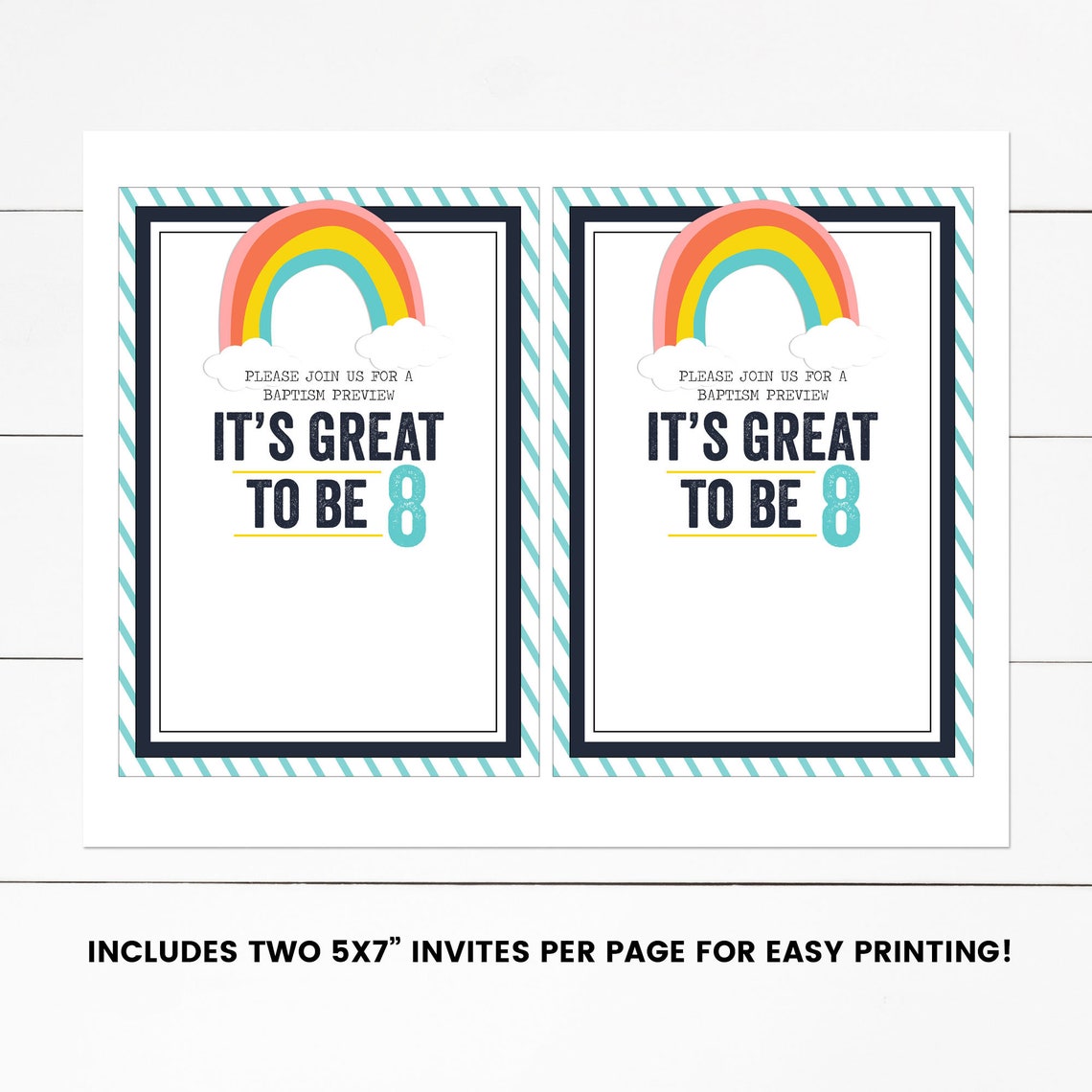 Great to Be 8 Invitation Great to Be 8 Program Primary | Etsy