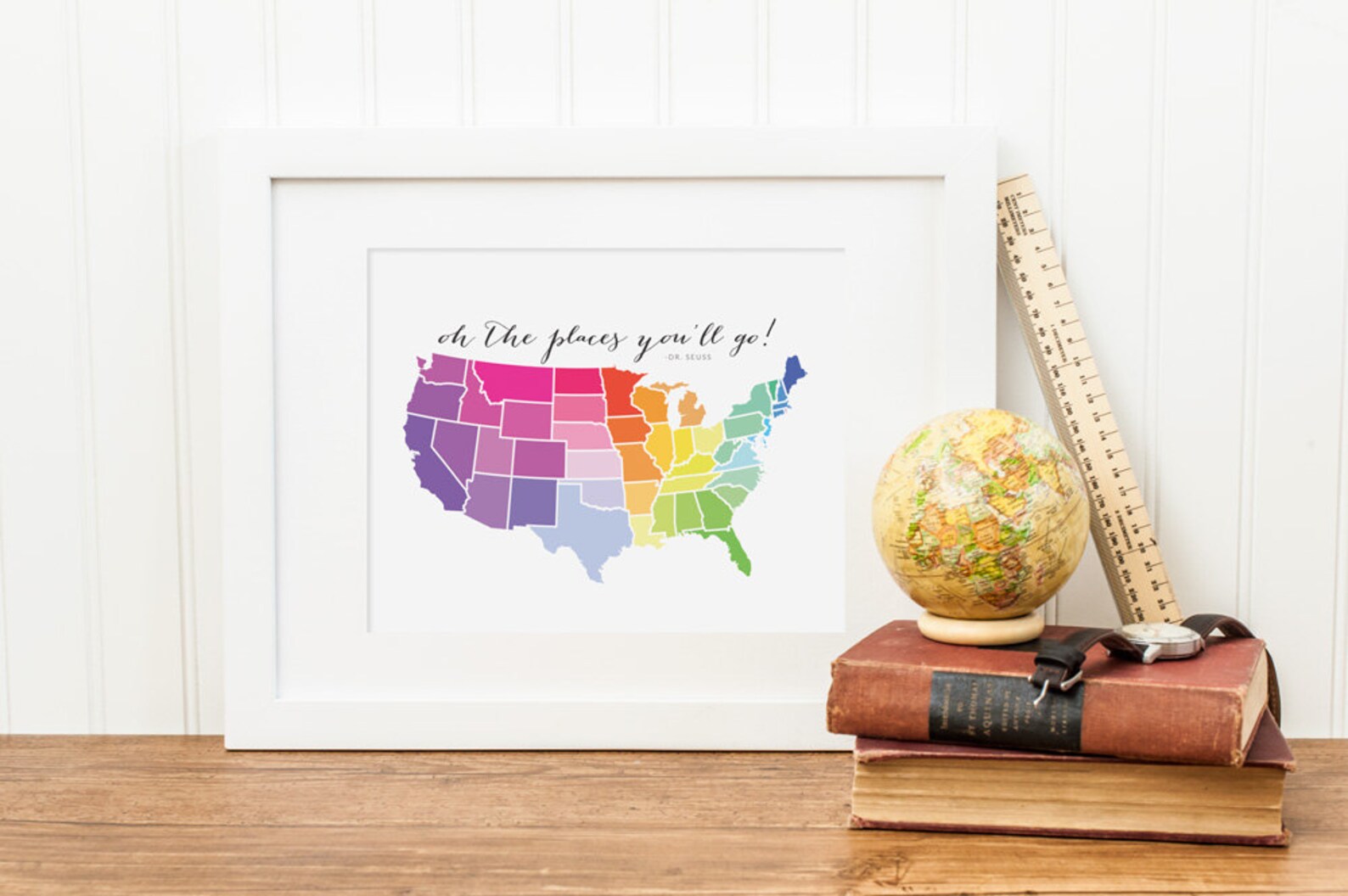 US Map Download Rainbow Printable 8x10 | Etsy