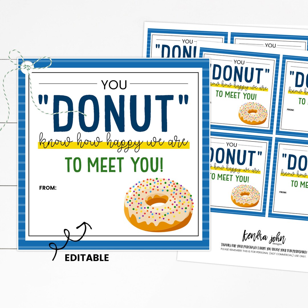 Welcome to the Ward, Donut Gift Tag, Relief Society Welcome, RS Welcome ...