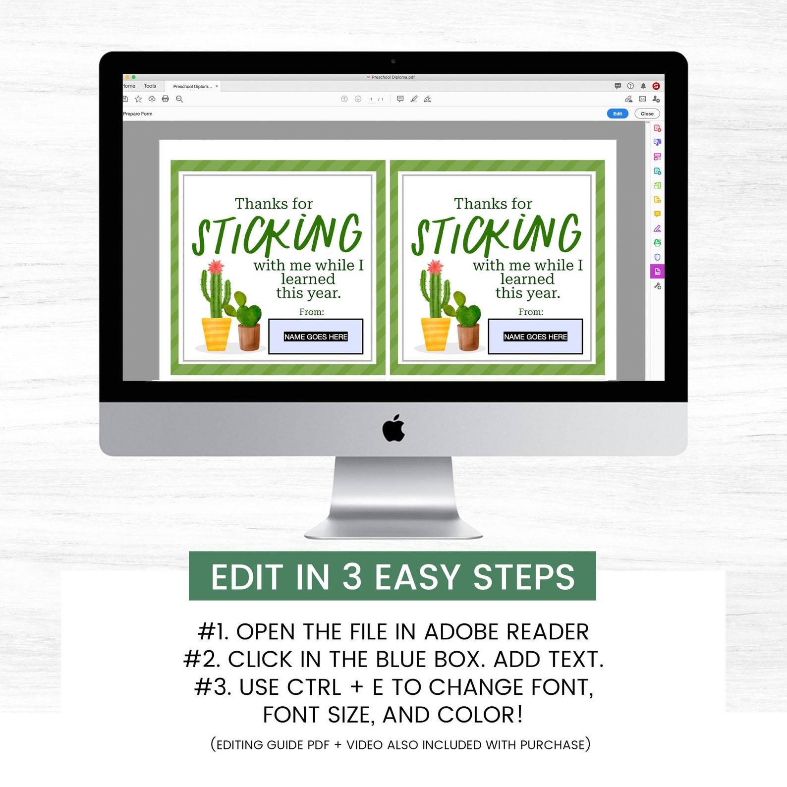 Cactus Teacher Tag Teacher Appreciation Printable Tag | Etsy