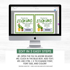 Cactus Teacher Tag, Teacher Appreciation Printable Tag, Teacher ...