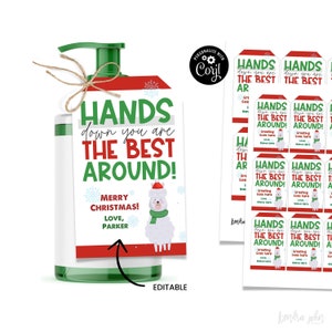 Christmas Soap Gift Tag, Hands Down Gift Tag, Christmas Appreciation ...
