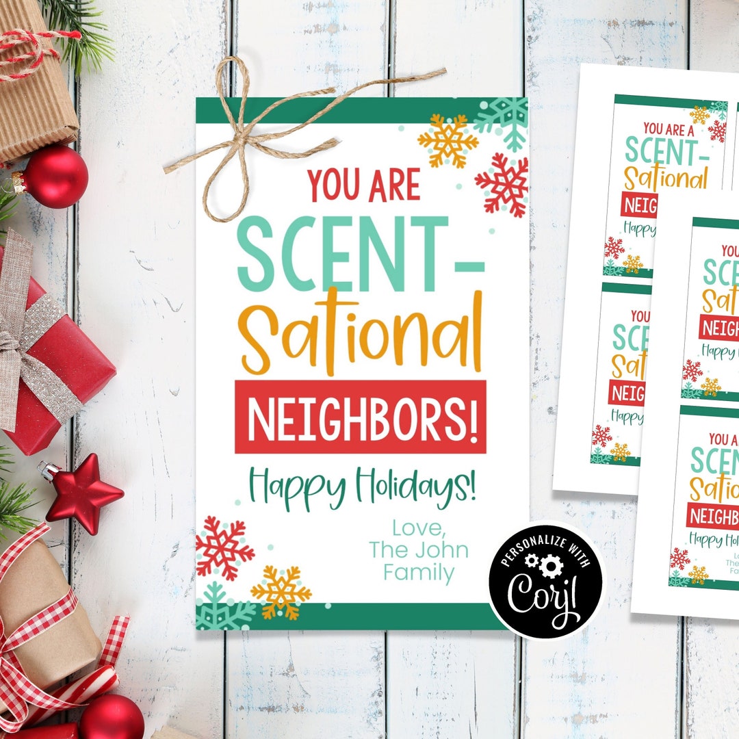 Scent-sational Gift Tag, Neighbor Christmas Gift, Christmas Candle Gift ...