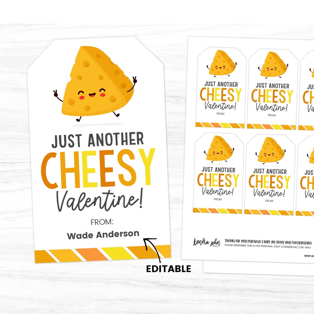 Cheesy Valentines Tag, Cheese Ball Valentine, Chip Valentines, Crackers ...