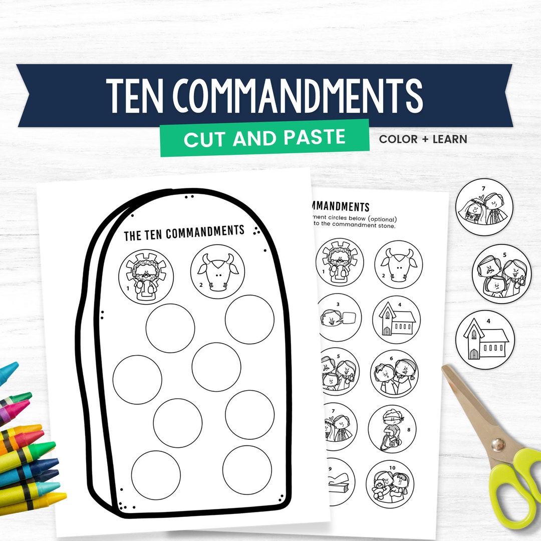 Ten Commandments Activity, Bible Game for Kids, Kid Bible Study ...
