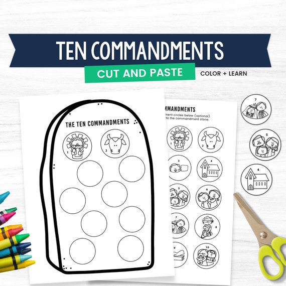 Ten Commandments Activity Bible Game for Kids Kid Bible - Etsy