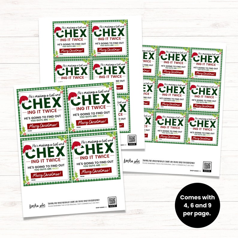 Chex Mix Gift Tag, Neighbor Christmas Gift, Printable Christmas Treat ...