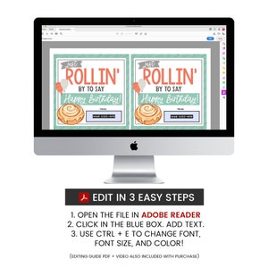 Cinnamon Roll Gift Tag, Birthday Treat Tag, RS Birthday Gift, Printable ...