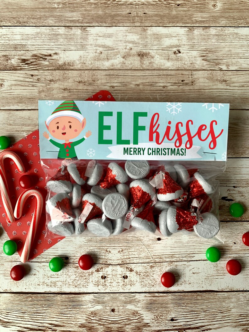 Elf Kisses Christmas Elf Elf Treat Bag Elf Treats Elf - Etsy